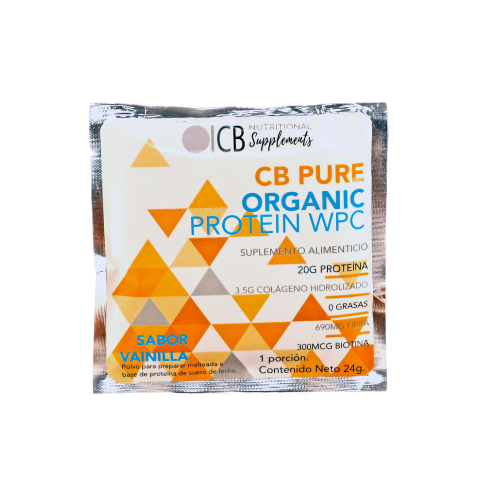 CB PURE ORGANIC PROTEIN WPC SABOR VAINILLA 24gr – CB Nutritional Supplements